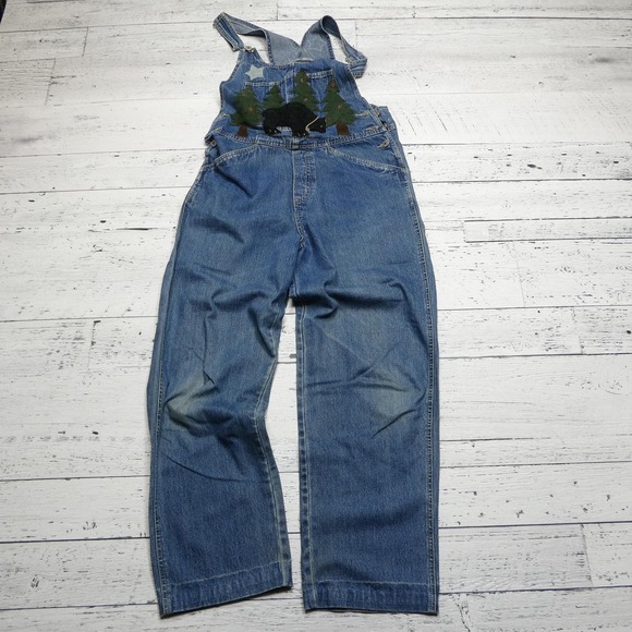 Jeans | Vintage Carol Velie Bib Overalls Womens Medium Denim Bear Trees ...